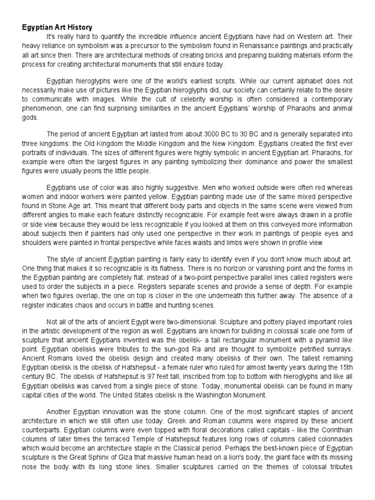 Egyptian and Greek Art History Notes | PDF | Sculpture | Ancient Egypt