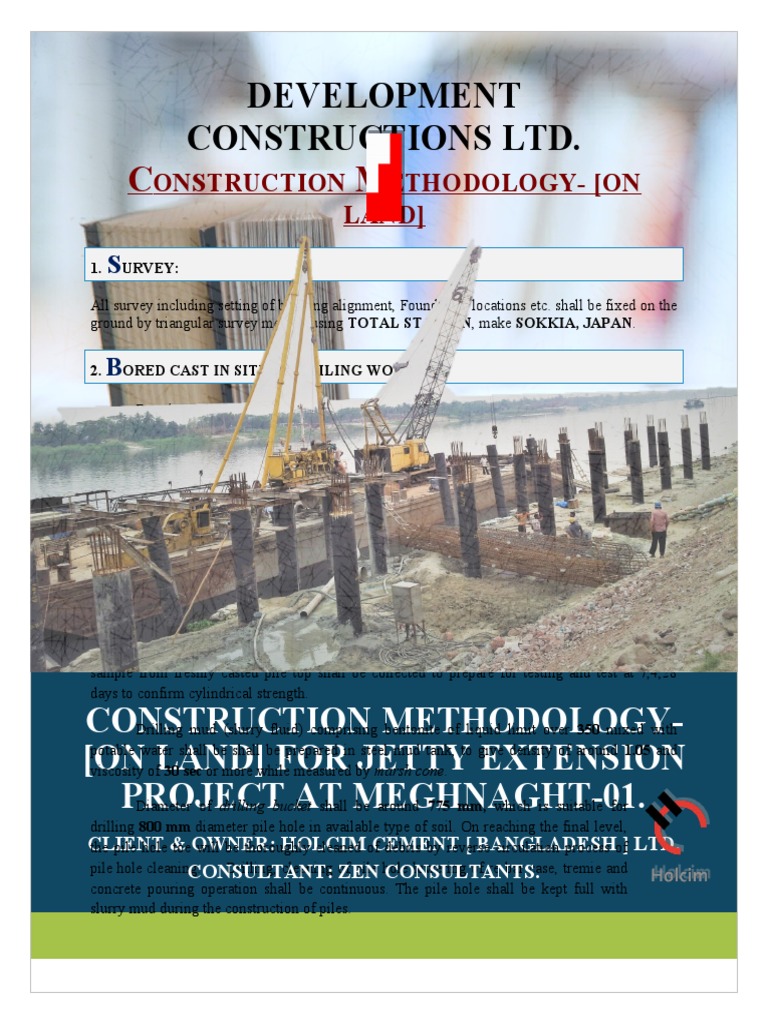 Development Constructions LTD.: Construction Methodology - (On Land) For Jetty Extension Project ...