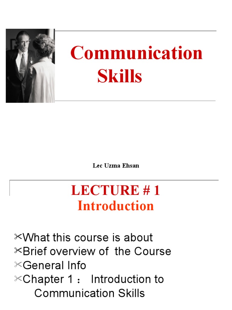 Lecture 1 Communication-Skills | PDF | Nonverbal Communication ...