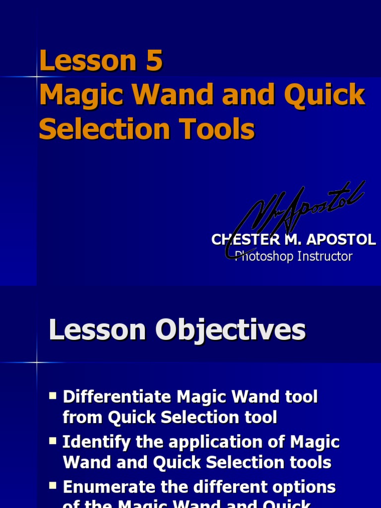 Photoshop Lesson 5 - Magic Wand and Quick Selection Tool | PDF | Adobe ...