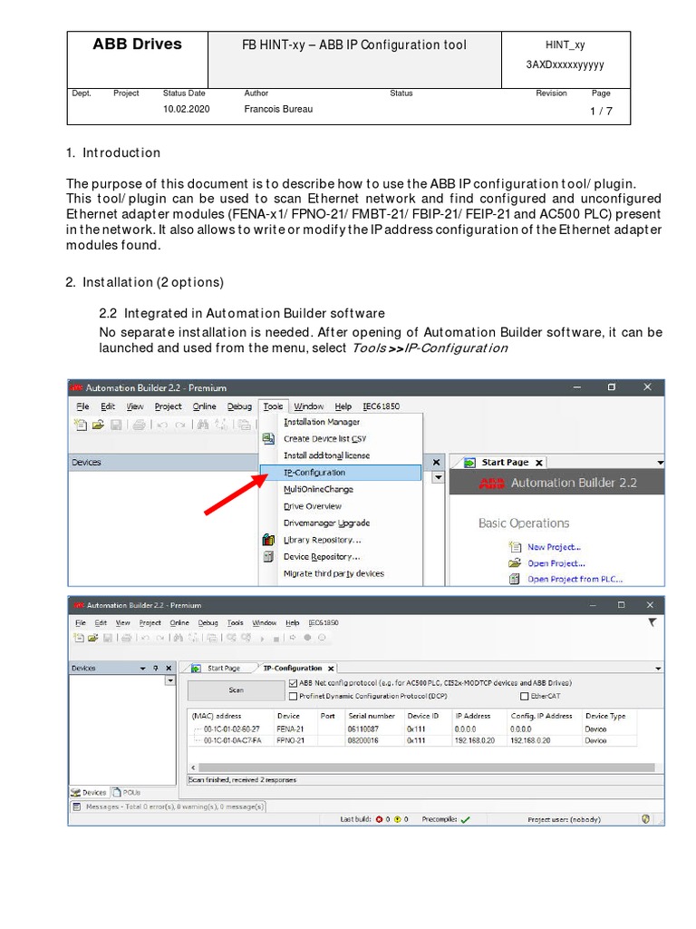 Configuracion de Las Direciones IP - Drives - Fieldbus - ABB | PDF | Ip Address | Computer Network