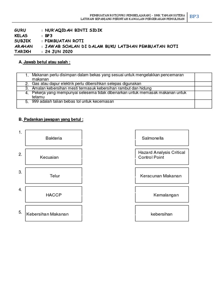 Latihan Pembuatan Roti | PDF