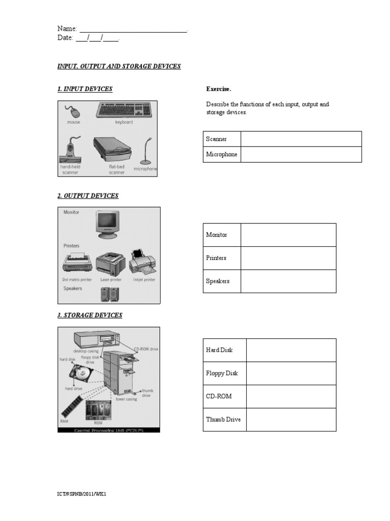 ICT Devices Overview Exercise | PDF | Computers