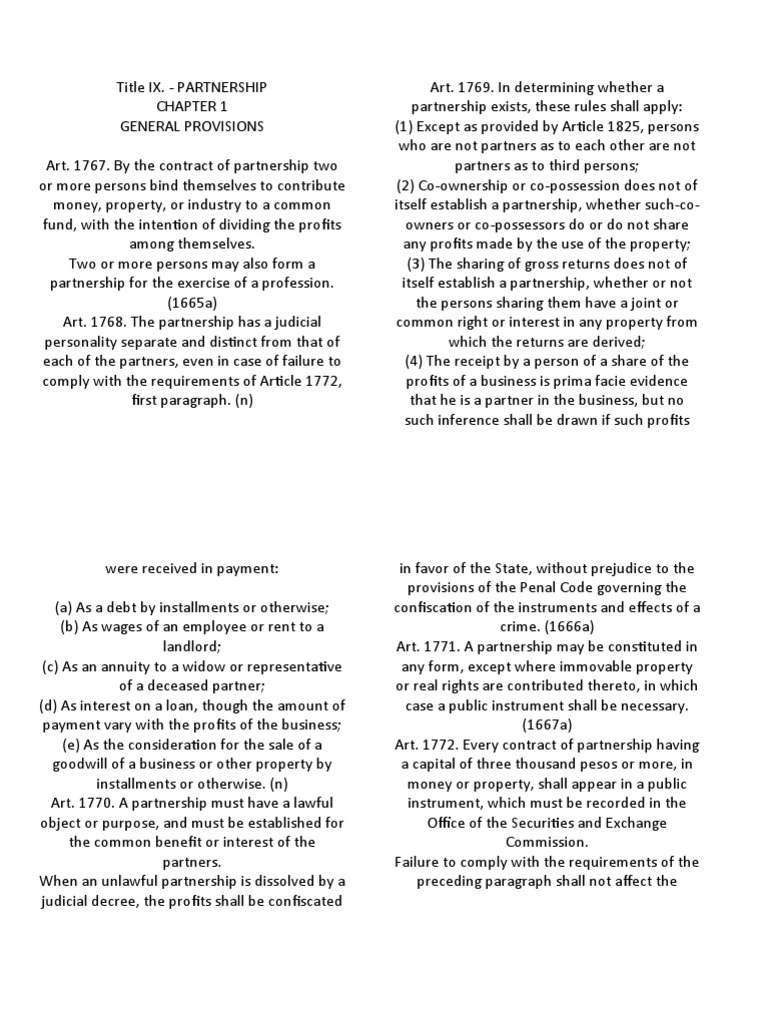 Atp Codal | PDF | Partnership | Assignment (Law)