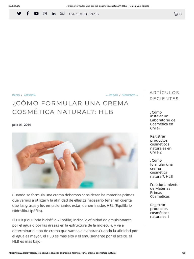 ¿Cómo Formular Una Crema Cosmética Natural - HLB B | PDF | Tensioactivo ...