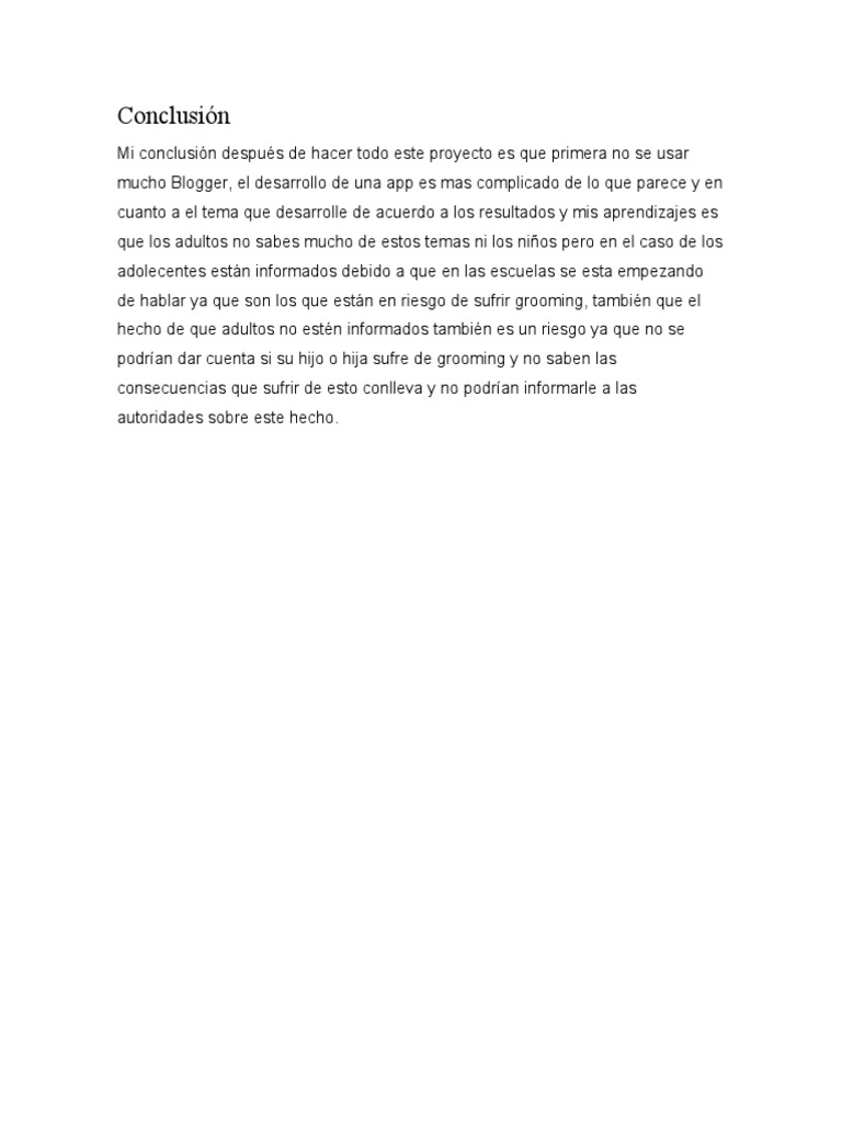 Conclusión Grooming | PDF