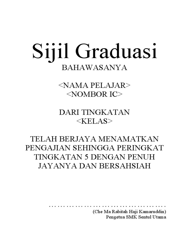 Sijil Graduasi | PDF