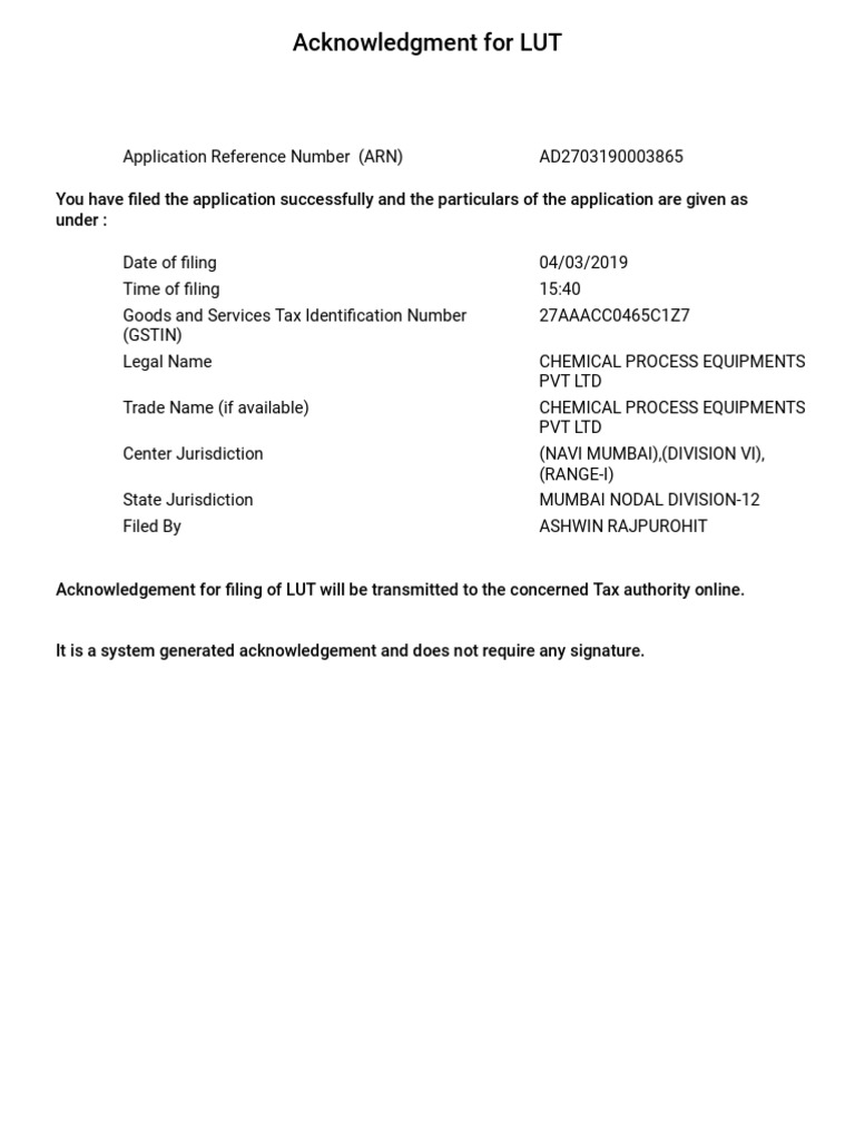Lut 2019-20 Acknowledgement | PDF