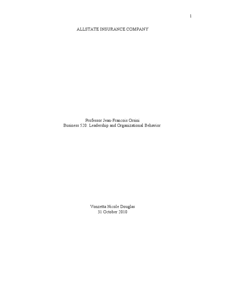 Allstate Paper | PDF | Goal Setting | Goal