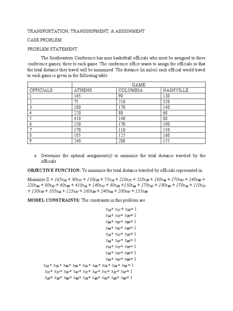OBJECTIVE FUNCTION: To Minimize The Total Distance Traveled by ...