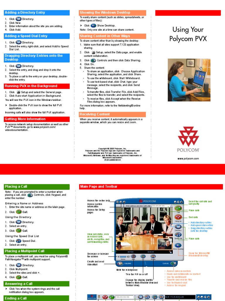 Using Your Polycom PVX: Adding A Directory Entry Showing The Windows ...