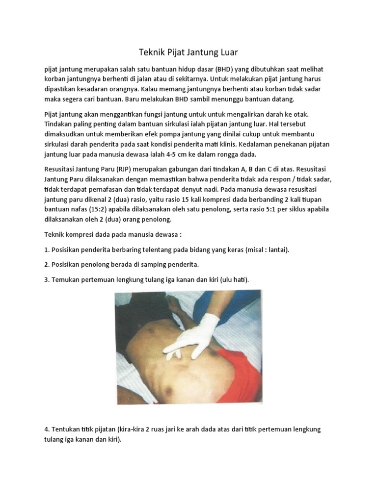 Teknik Pijat Jantung Luar | PDF | Pengembangan Diri | Kesehatan Holistik
