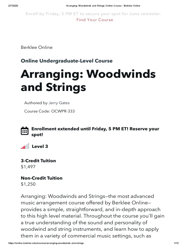 Advanced Woodwinds & Strings Course | PDF | Woodwind Instruments ...