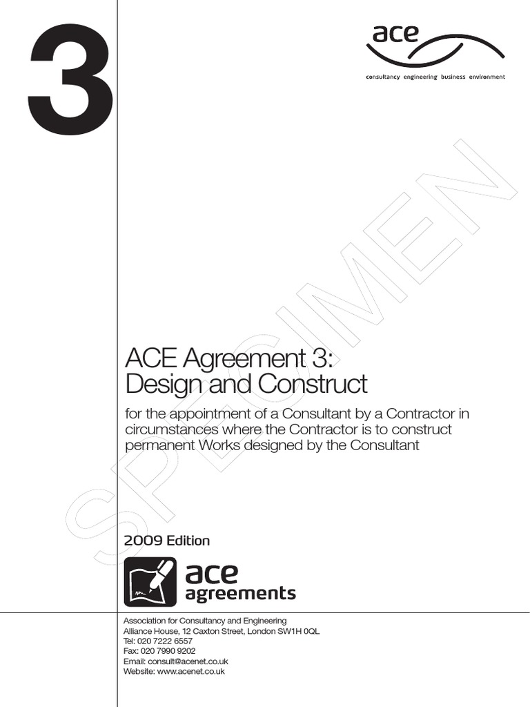 ACE Agreement 3: Design and Construct | PDF | Indemnity | Tort