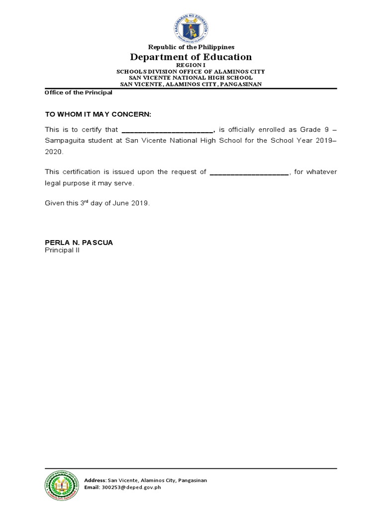 Department of Education: Republic of The Philippines | PDF