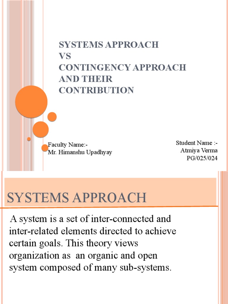 Systems vs Contingency Approach in Management | PDF