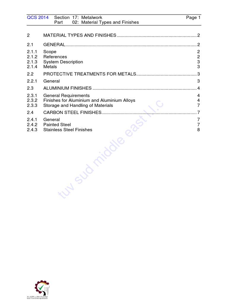 Metalwork Material Types & Finishes Guide | PDF | Building Materials ...