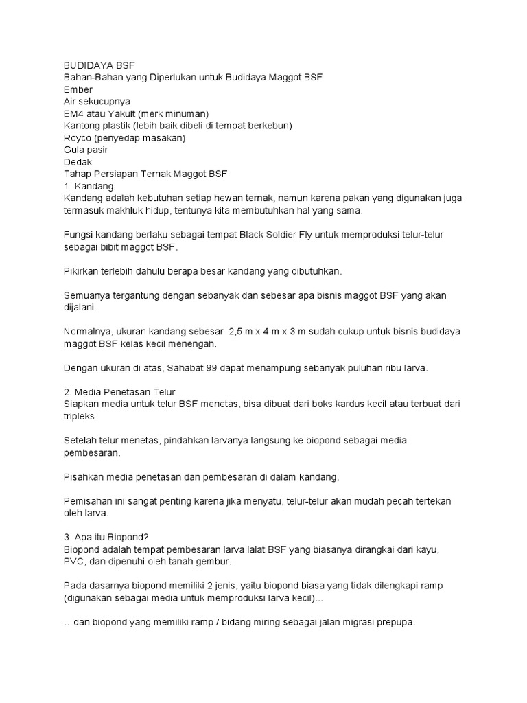 Budidaya BSF | PDF