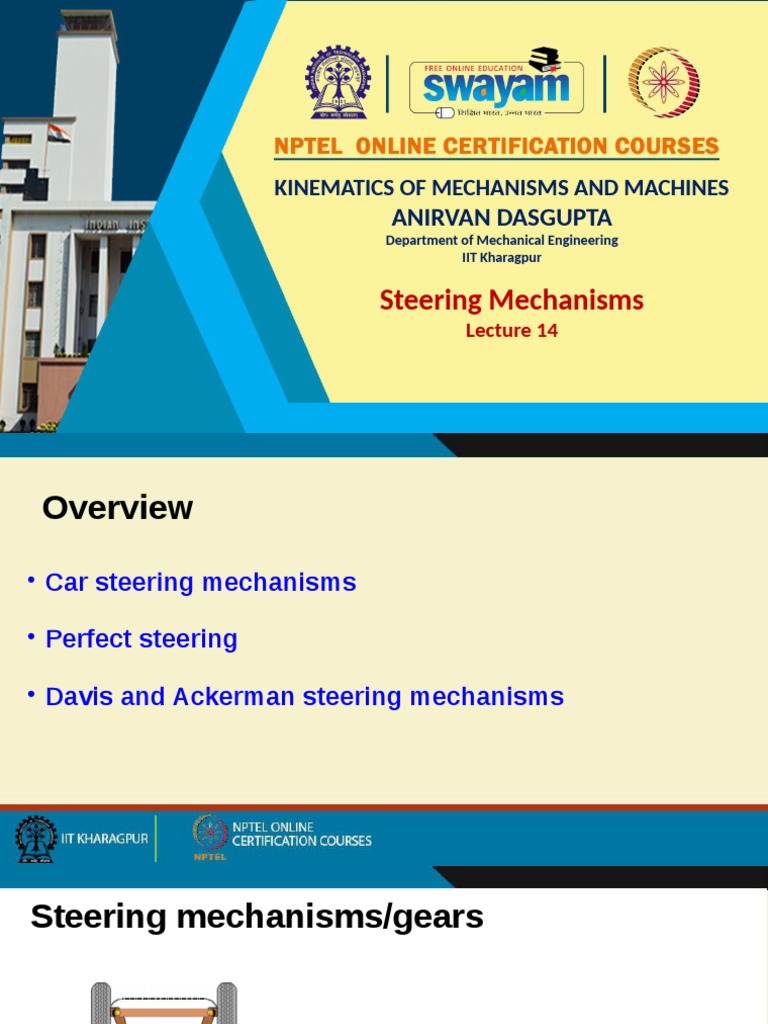 Lec14 Car Steering Mechanisms | PDF | Gear | Vehicles