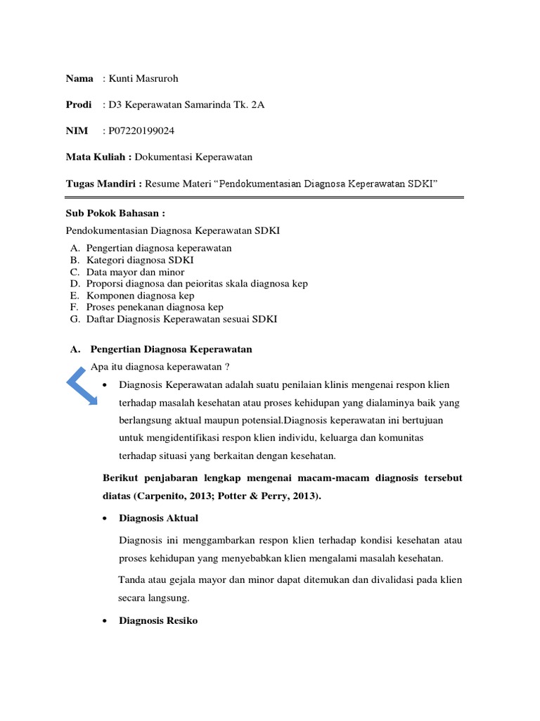Diagnosa Keperawatan SDKI | PDF
