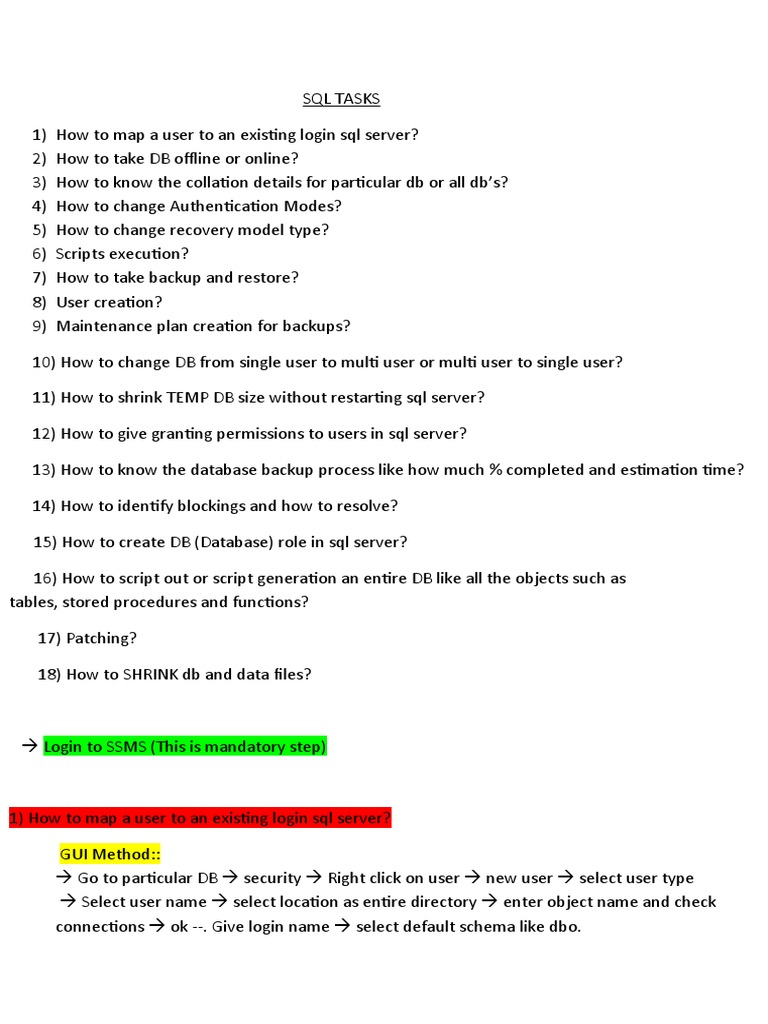 SQL Tasks | PDF | Microsoft Sql Server | Databases
