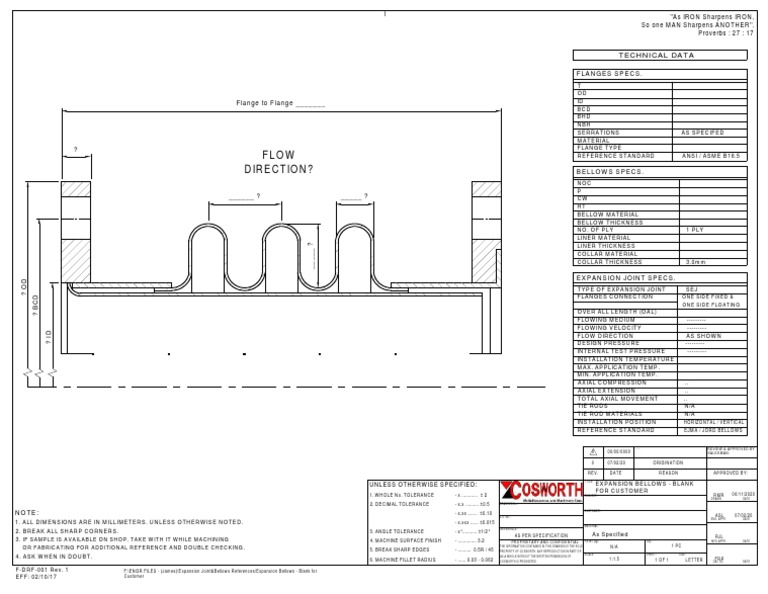 Expansion Bellows - Blank For Customer | PDF