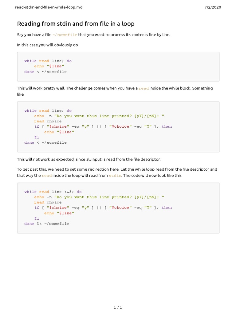 Read Input From File and Standard Input in Linux | PDF