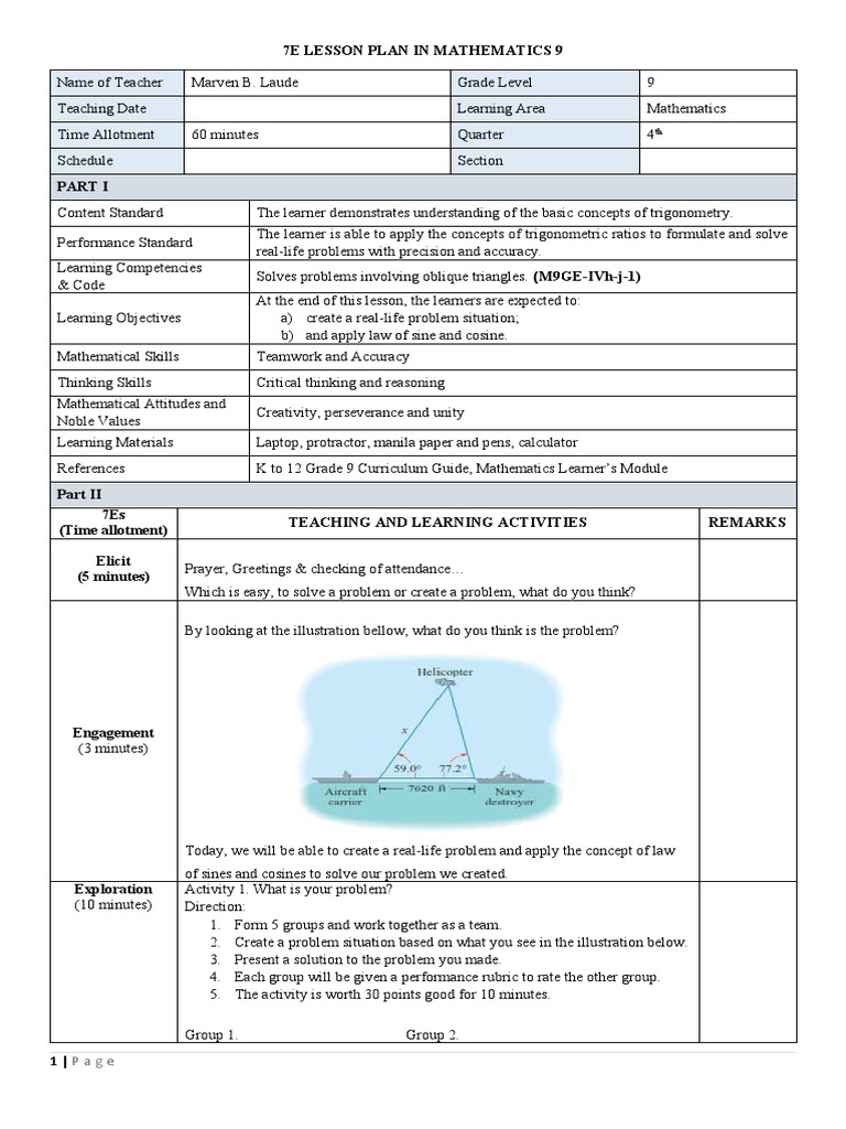Day 4 Oblique Triangles | PDF | Trigonometry | Trigonometric Functions