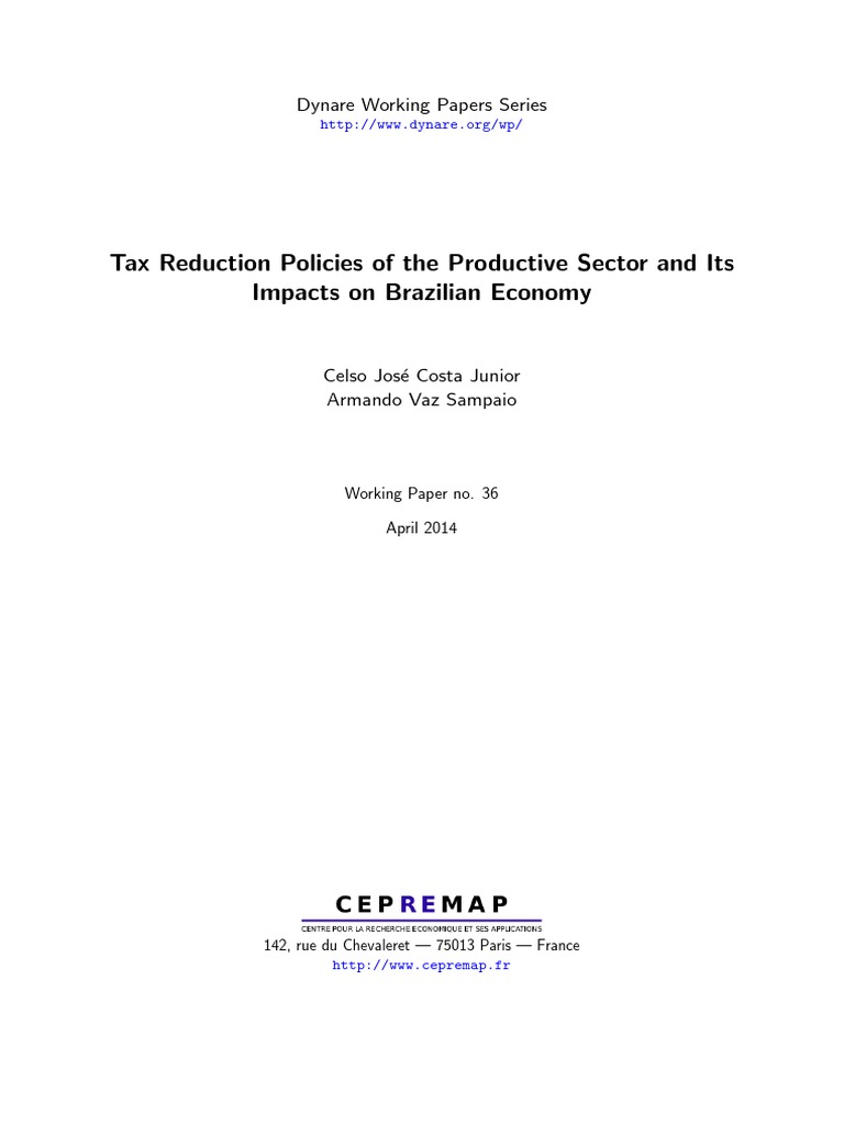 The Impact of Tax Reduction Policies in Brazil's Productive Sector: A ...