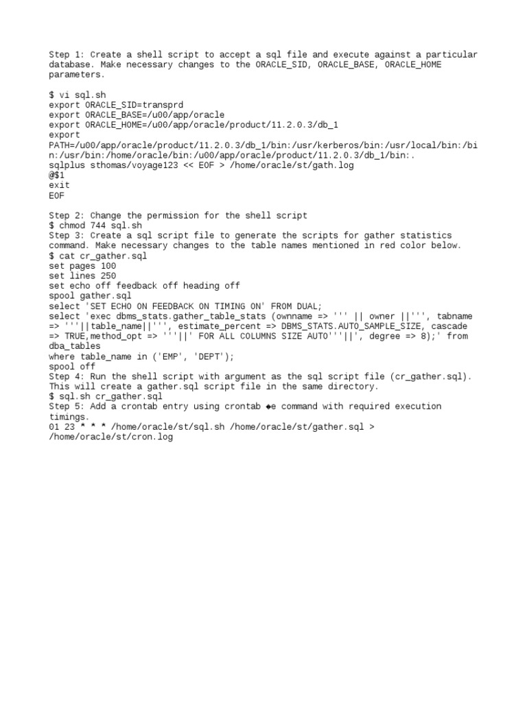 Gather Stats Auto Crontab | PDF | Technology & Engineering