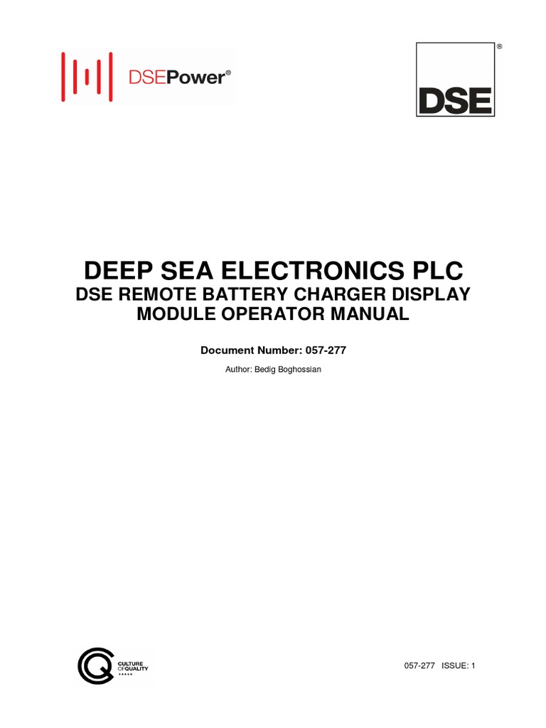 Deep Sea Electronics PLC: Dse Remote Battery Charger Display Module ...