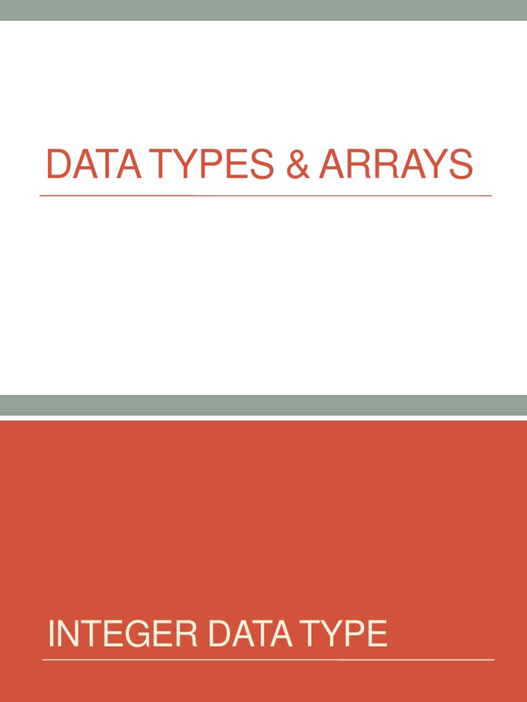 PF Datatypes Arrays - 11 | PDF | Integer (Computer Science) | Data Type