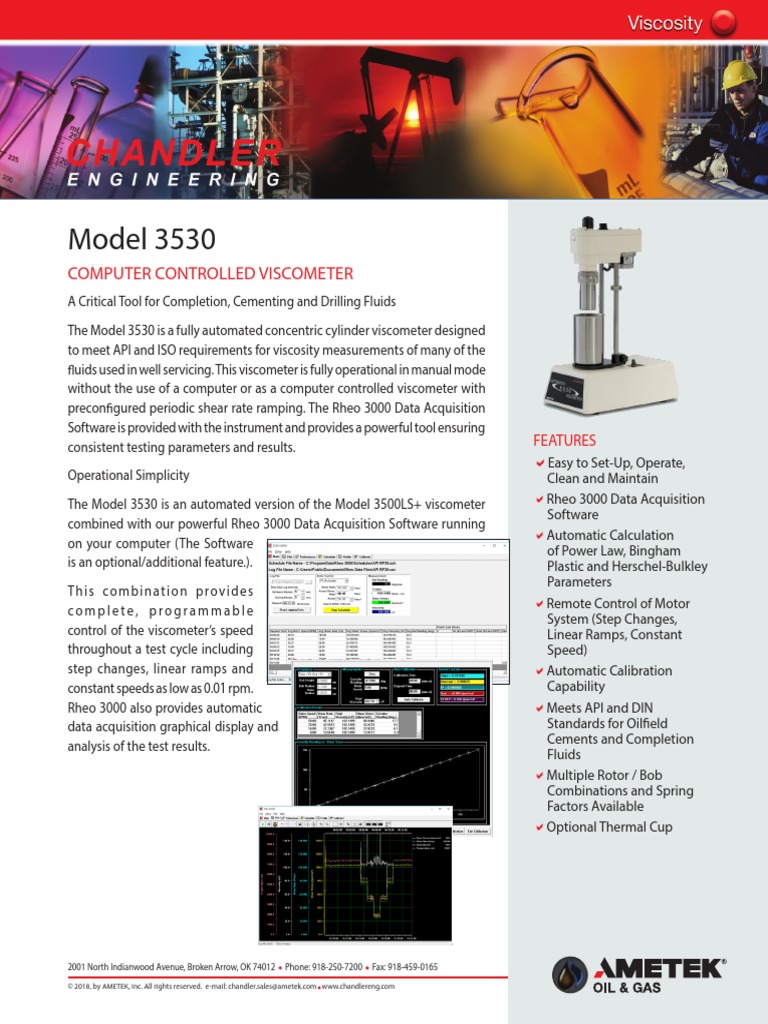 Model 3530 Viscometer Brochure | PDF | Computing And Information Technology