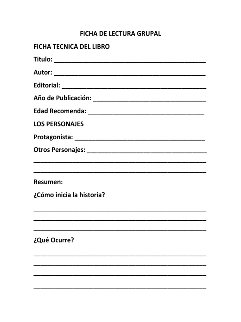 Ficha de Lectura Grupal | PDF