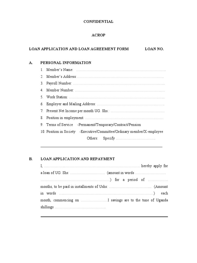 SNV Sacco Loan Appliction Form 24.03.2015 | PDF | Loans | Credit