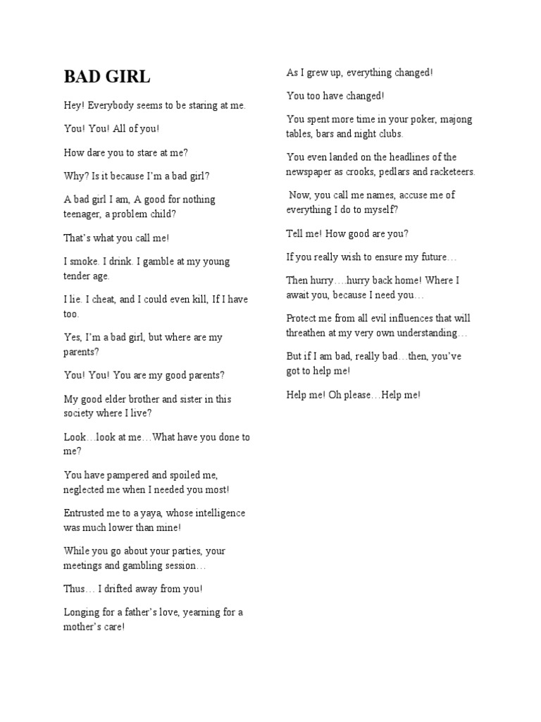 Bad Girl | PDF