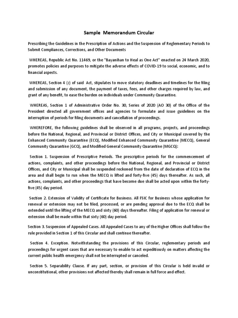 Sample Memo Circular | PDF | Public Sphere | Virtue