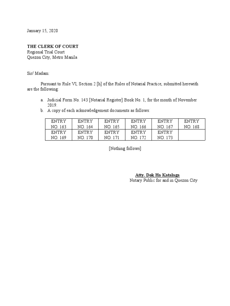 Notarial Report Submission - Dec 2019 | PDF
