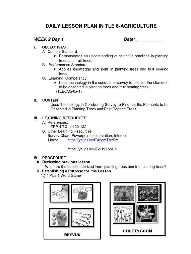 Copy of DLP IN TLE6 - Week 2 | PDF | Lesson Plan | Trees
