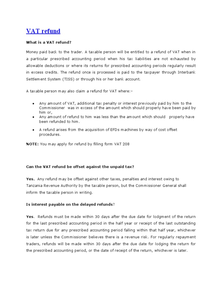 VAT Refund | PDF | Value Added Tax | Receipt