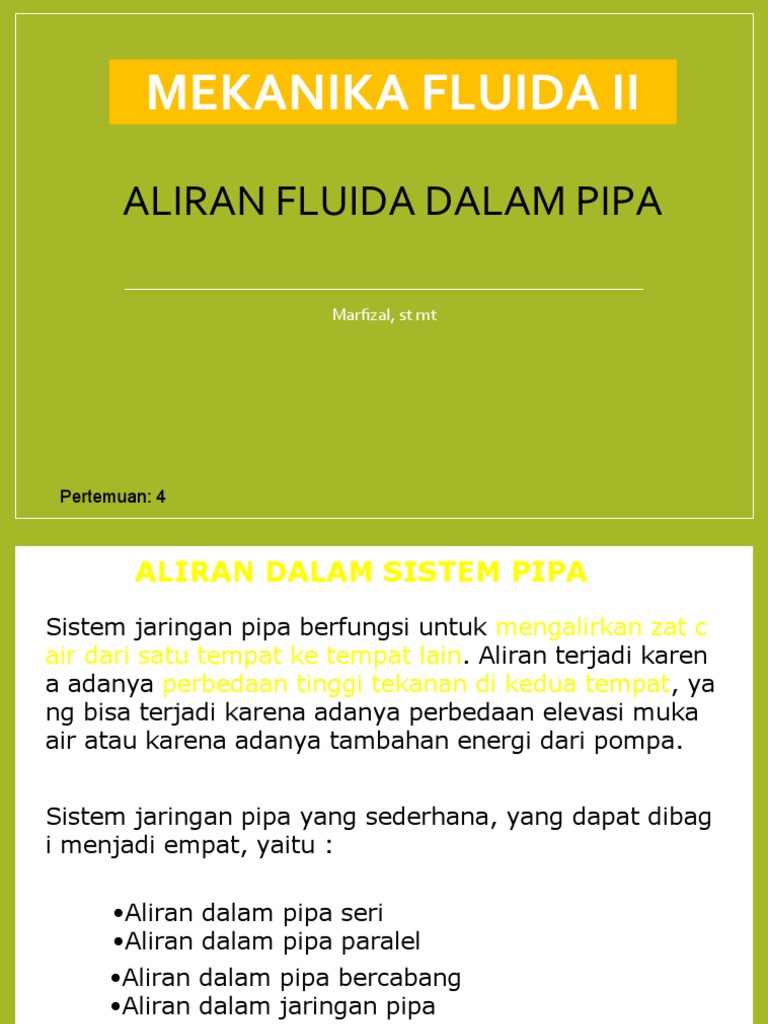 Mekanika Fluida 2 Pertemuan | PDF | Sains & Matematika