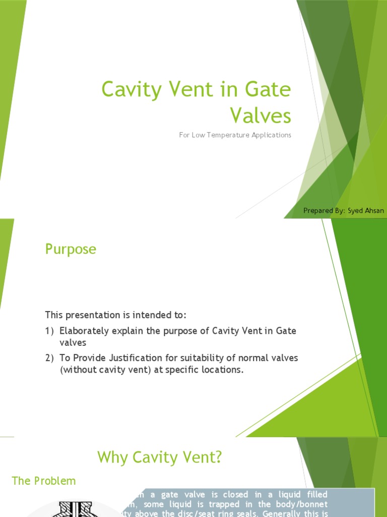 Cavity Vent in Gate Valves | PDF | Valve | Liquids