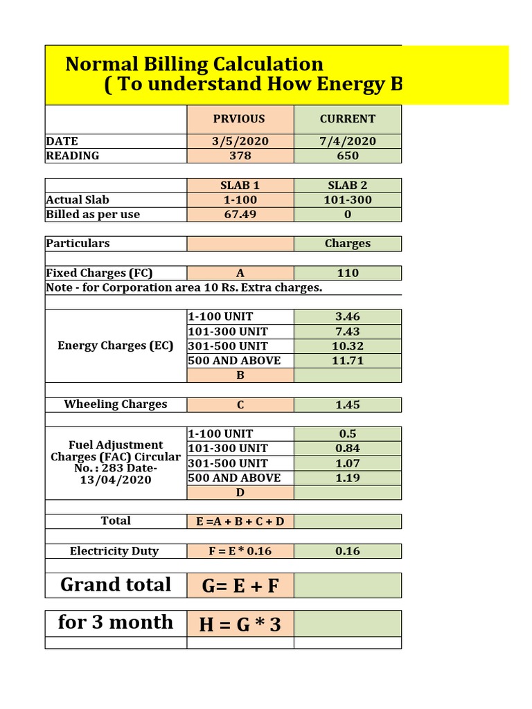 Electricity Bill Calculation Guide | PDF | Kilowatt Hour | Electric Power