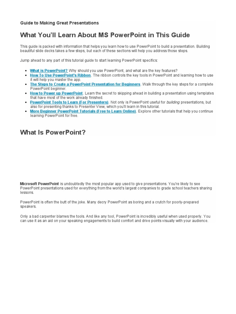 Master PowerPoint: Beginner's Guide | PDF | Microsoft Power Point ...