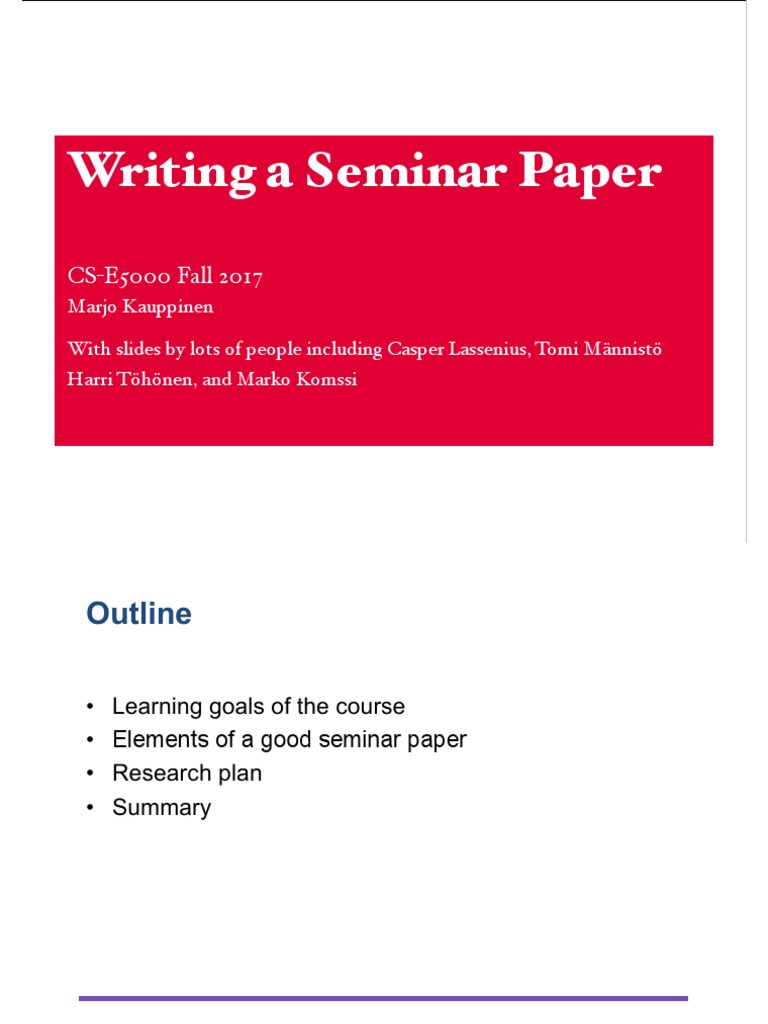 Seminar Paper Writing Guide | PDF | Abstract (Summary) | Thesis