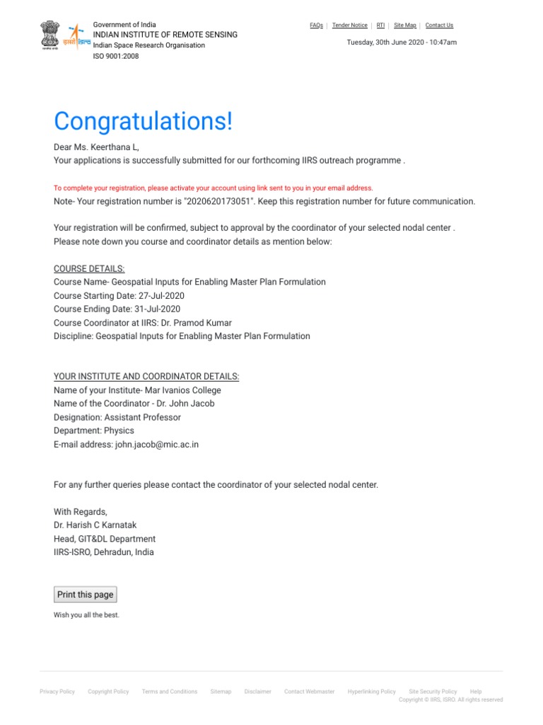 IIRS Outreach Programme | PDF