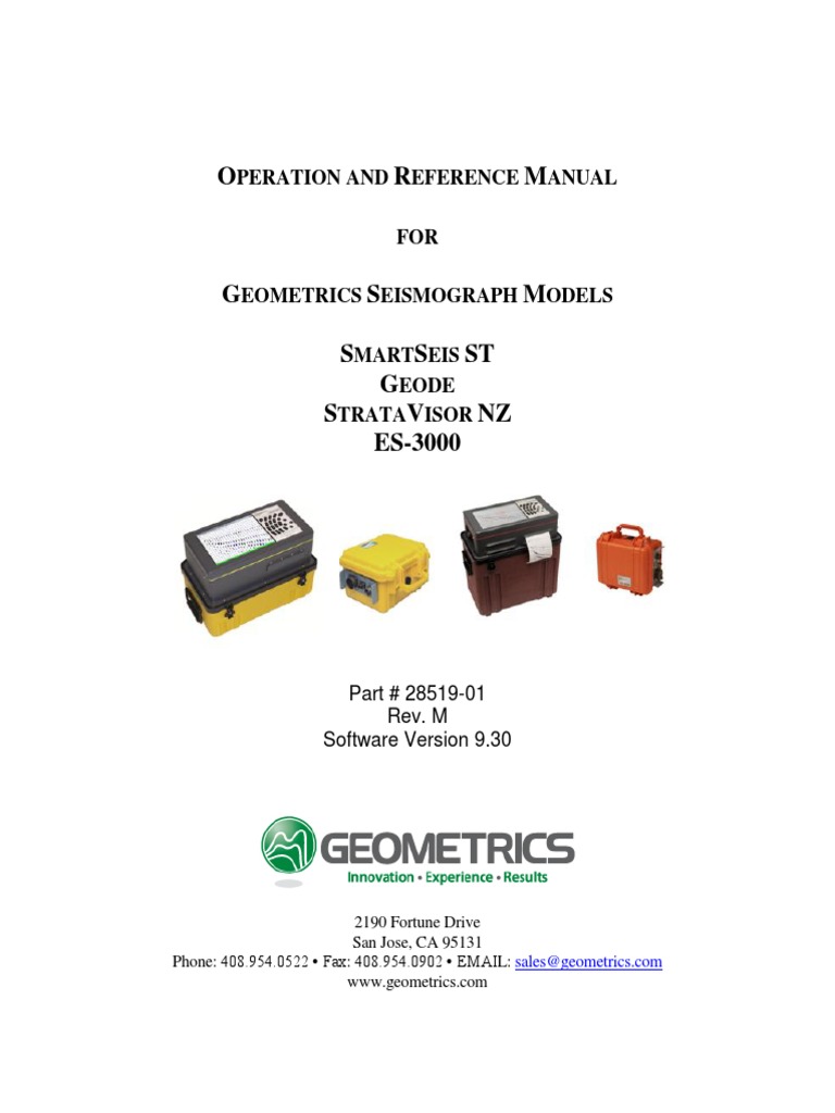 Geode NZ SmartSeis ES 3000 Operations Manual PDF | PDF | Menu ...