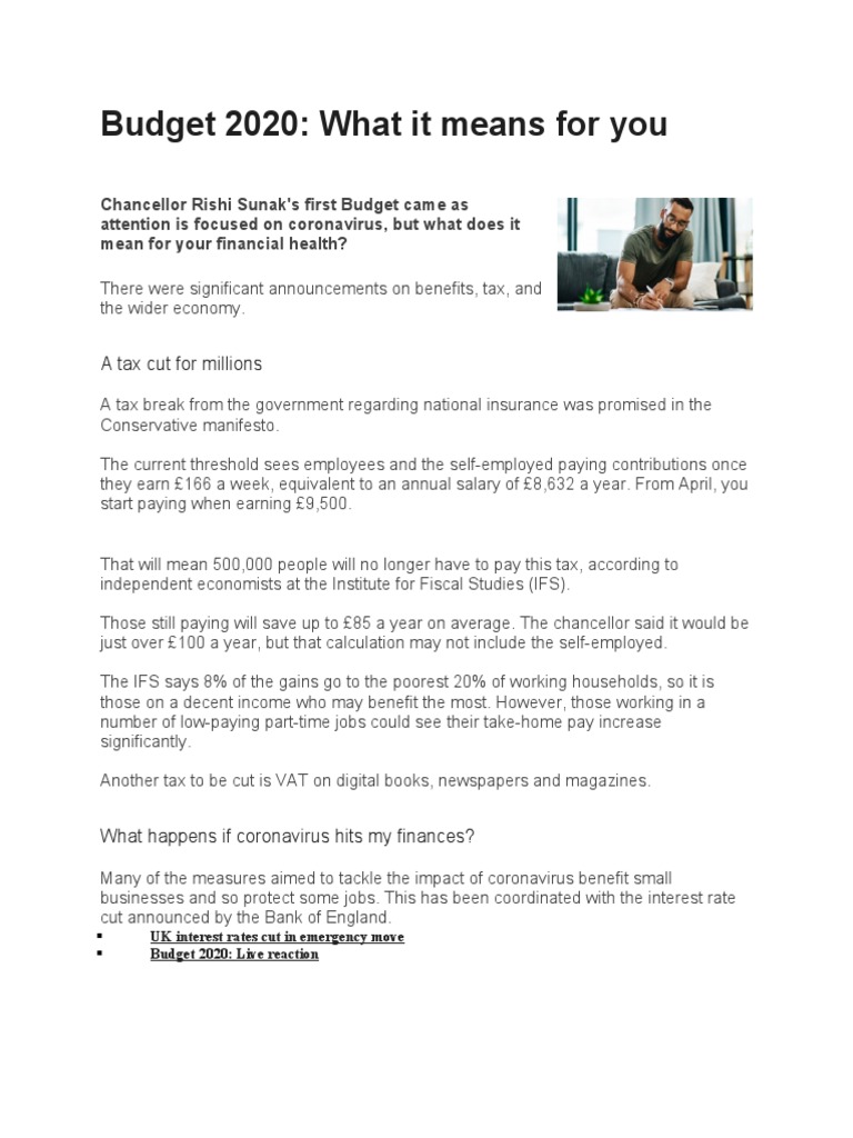 Budget 2020: Key Financial Changes Explained | PDF | Sick Leave | Taxes