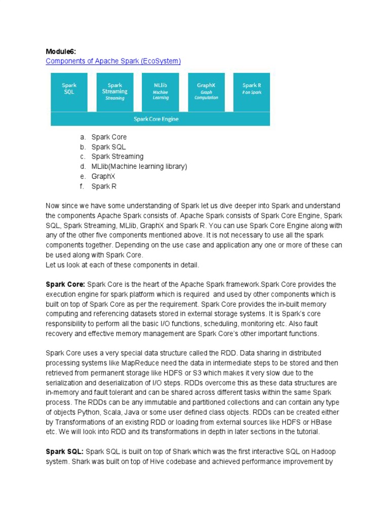 Apache Spark Components | PDF | Apache Spark | Information Technology