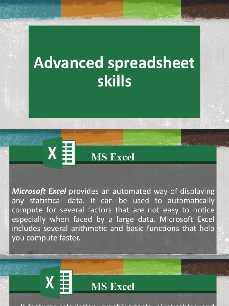 Lesson 2.3 Advanced Spreadsheet Skills | PDF | Microsoft Excel | Spreadsheet